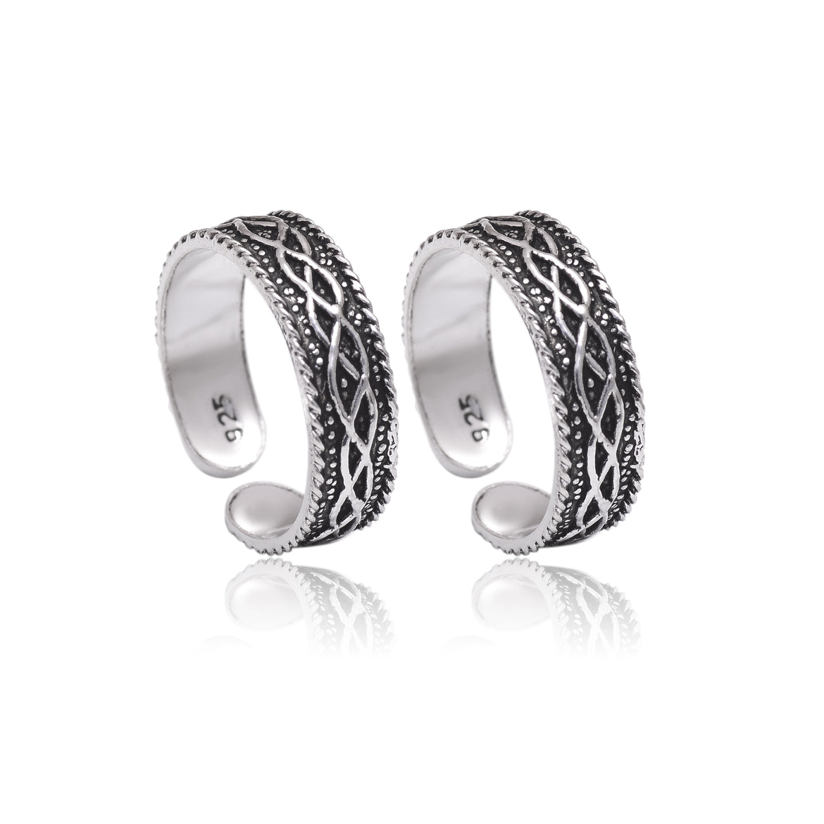 Buy Buy 925 Sterling Silver Oxidized - Stone - Enamel Toe Rings – Abhooshan